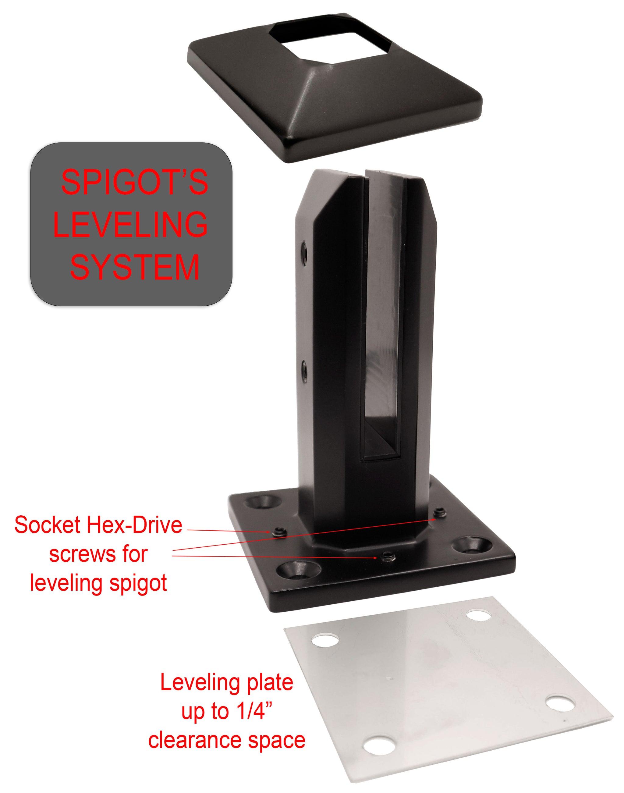 Matte Black Stainless Steel Glass Spigot with Leveling (G1100-BLK ...