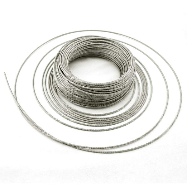 Stainless Steel Cable 1/8" 3/16" 1/4" Spool 316 gauge marine grade 1x19 ...